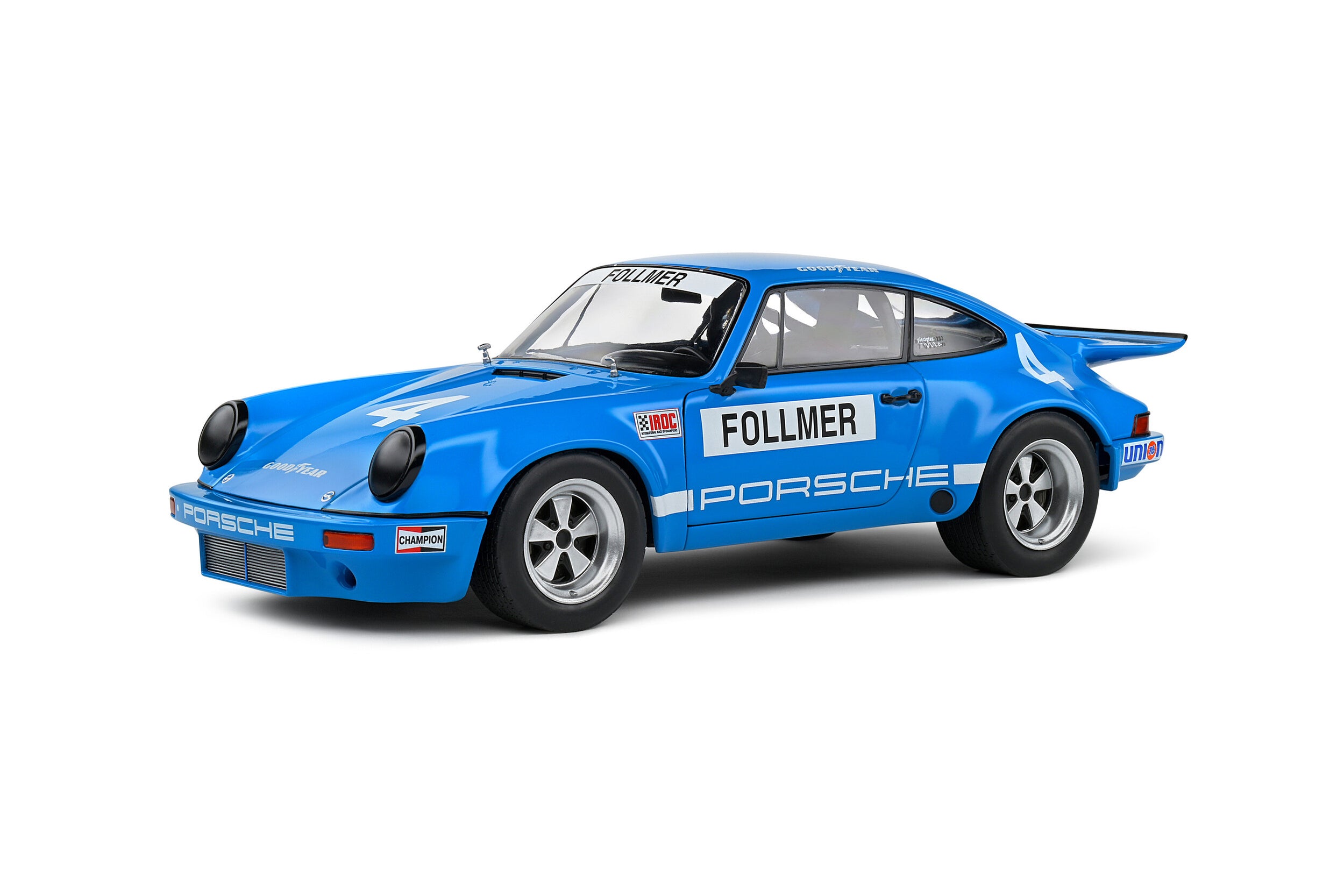 1:18 PORSCHE 911 IROC BLUE #4 FOLLMER IROC RIVERSIDE 1974 — Motor City ...