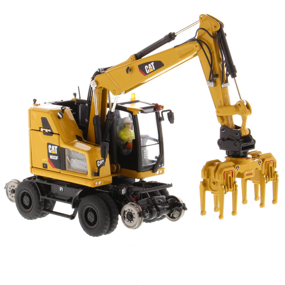 1:50 Cat M323F Railroad Wheeled Excavator - Cat Yellow Version — Motor ...